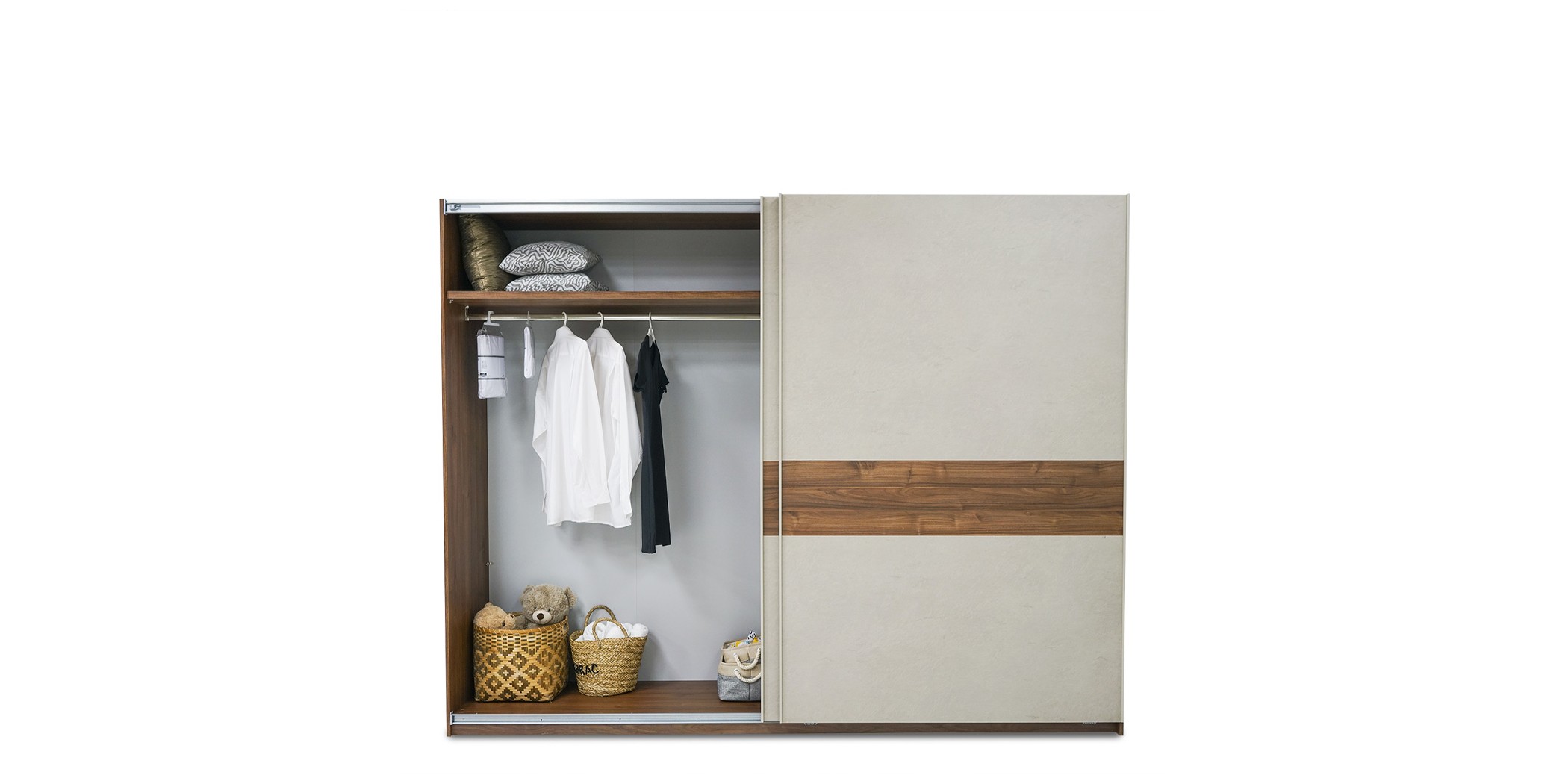 Amalfi Wardrobe Sliding Clay Dark