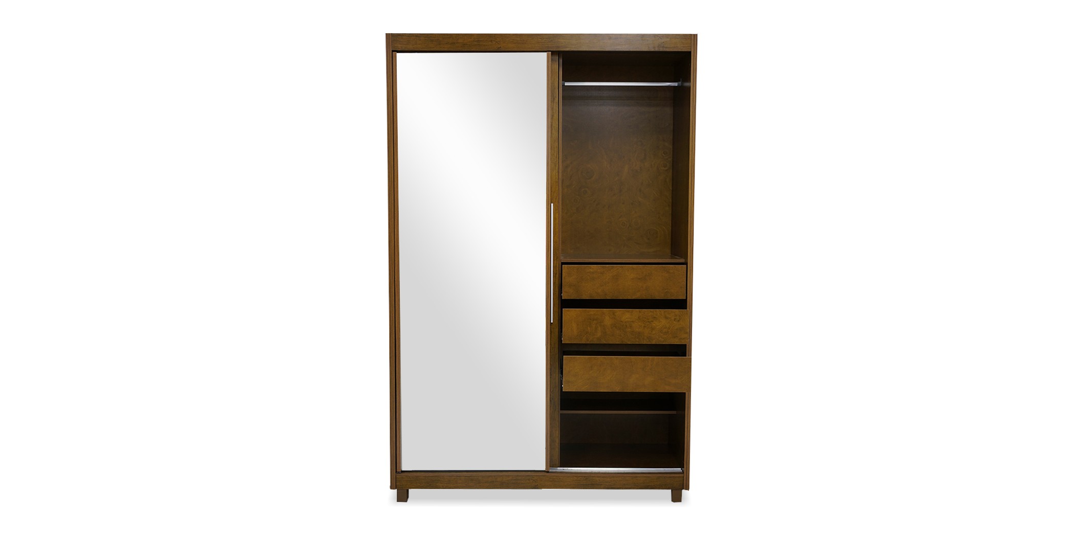 Royale Wardrobe 2 Doors Brown With Door Mirror