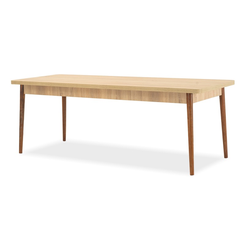 Miray Table & 8 Chairs Light Brown Fabric