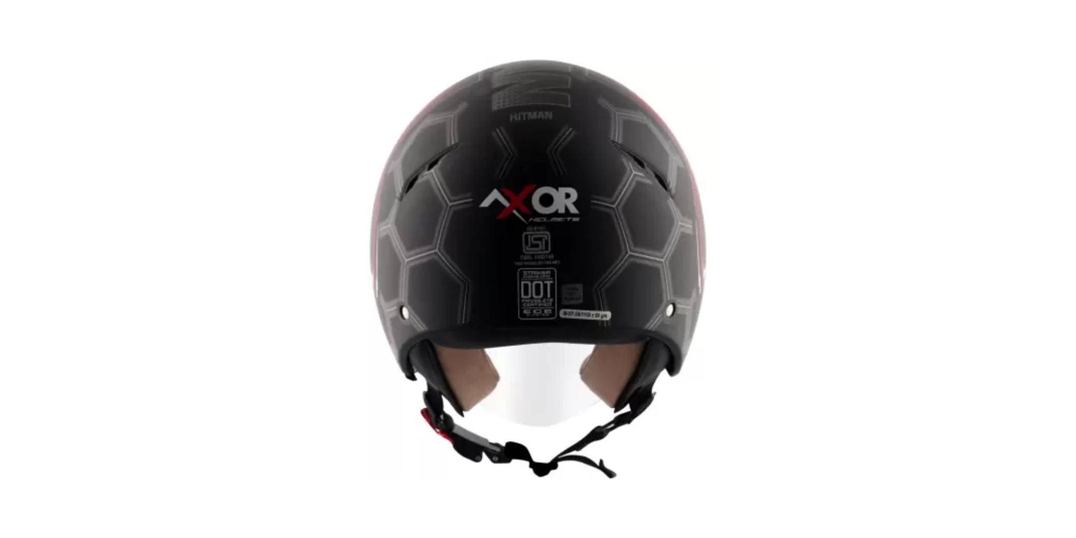 Axor Striker Cyborg Black/Red Open Face Helmet