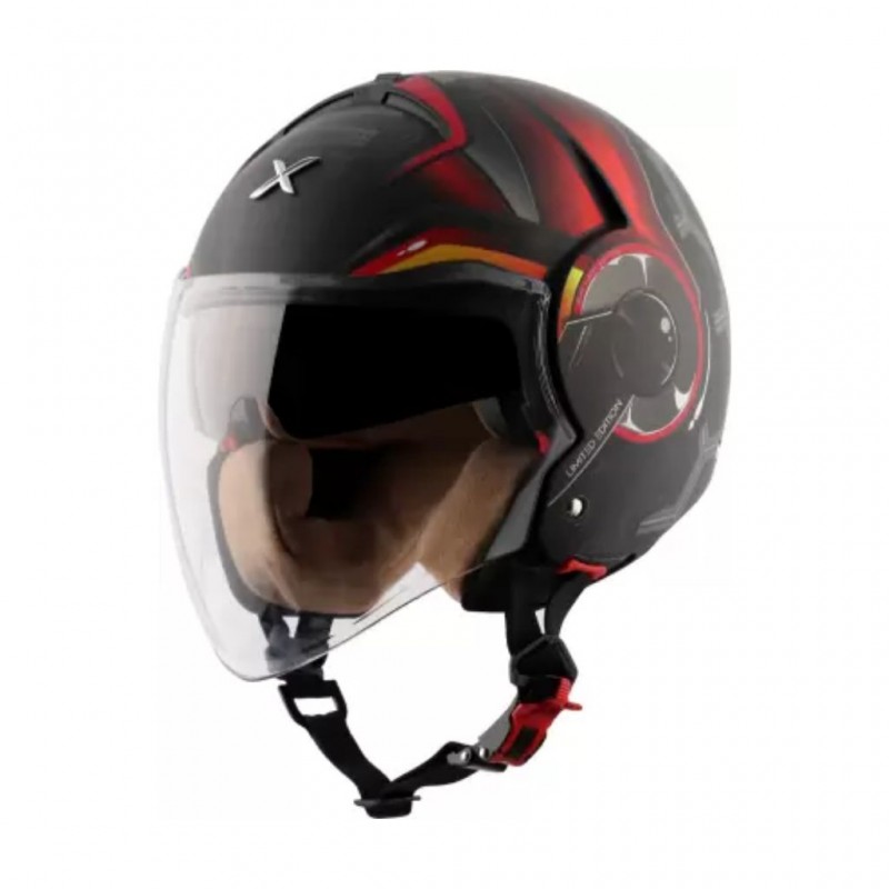 Axor Striker Cyborg Black/Red Open Face Helmet
