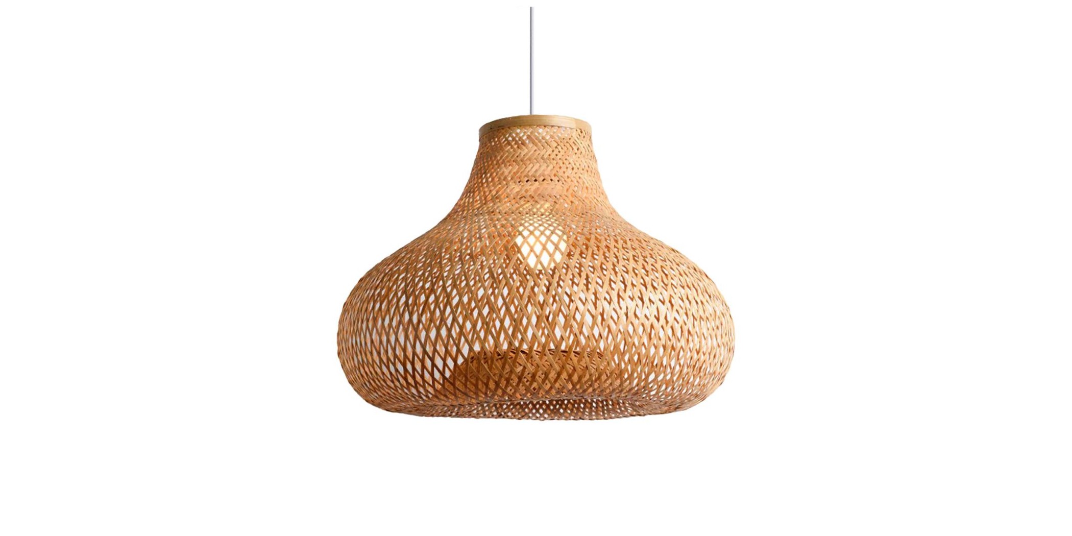 Slender Bamboo bell Pendant lamp 40x30cm with Cable