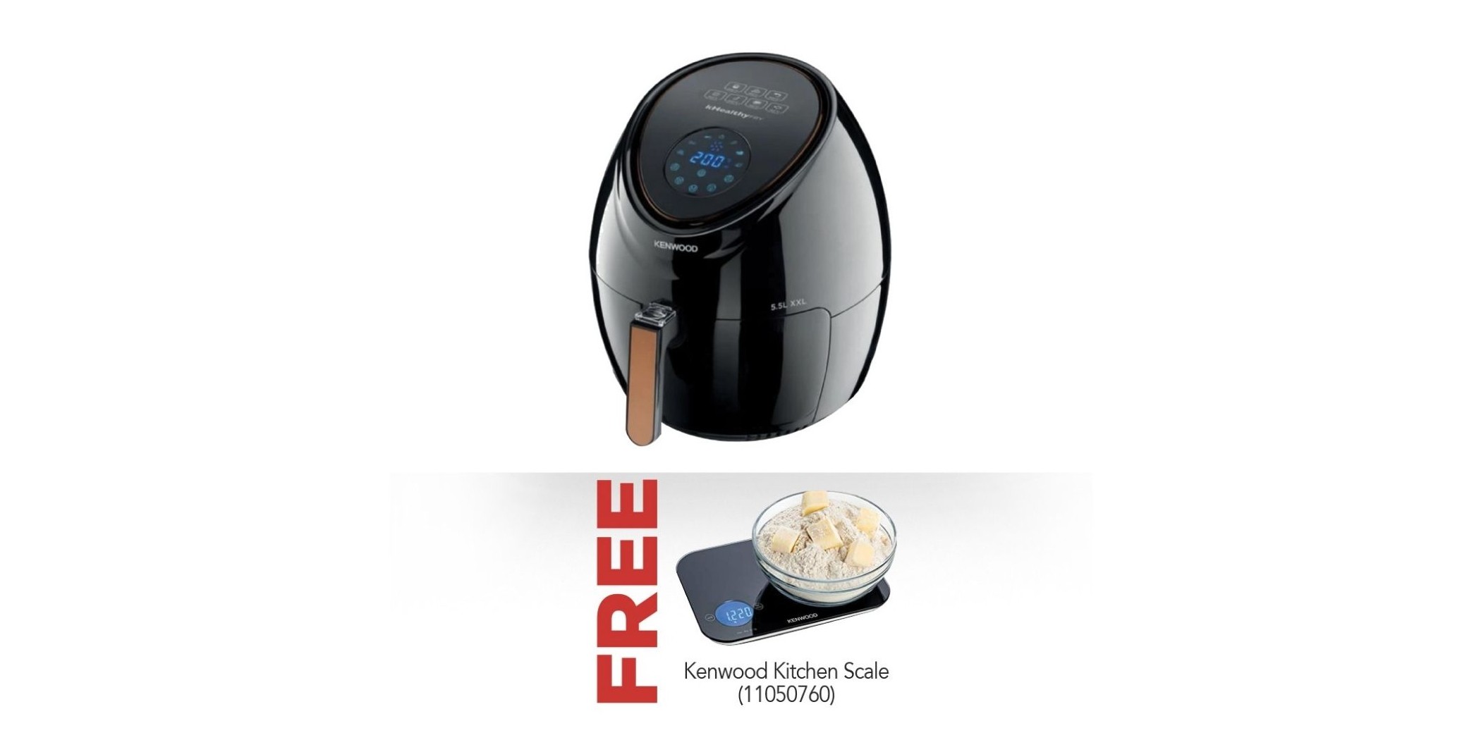 Kenwood HFP50.000BK 5.5L Digital BK Air Fryer & Free Kenwood WEP50 ...