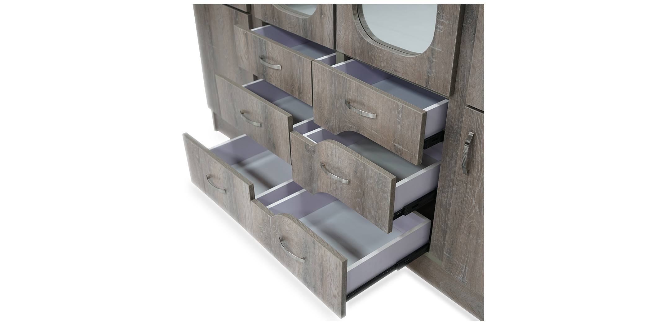 Alpine Wardrobe 4 Doors MDF Grey