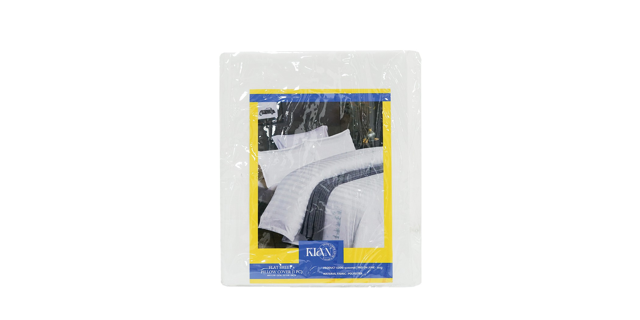 Flat Sheet & 1 Pillow Case 160x230+50x80 cm White