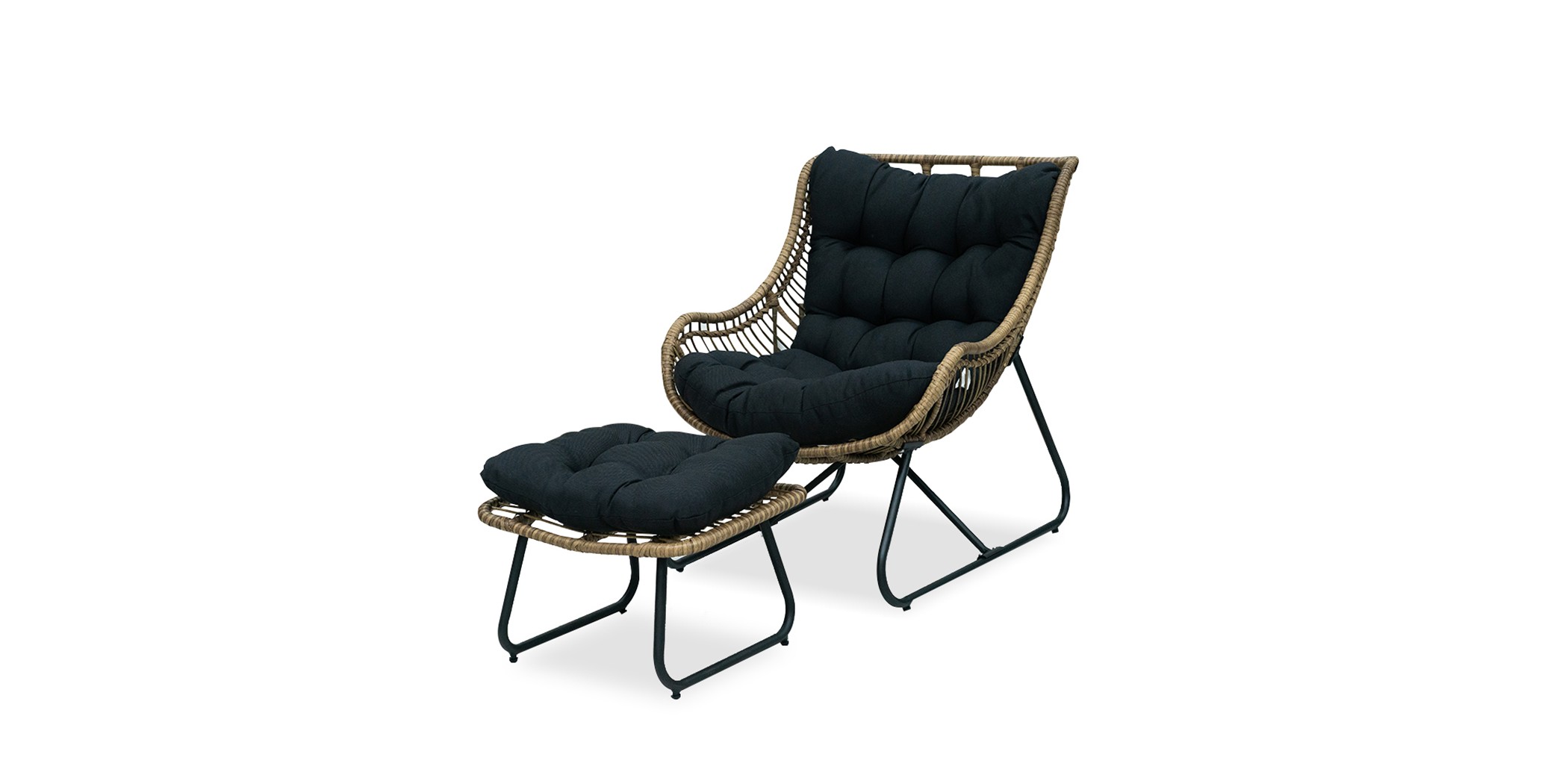 Logan Lounger + Foot Rest With Cushions