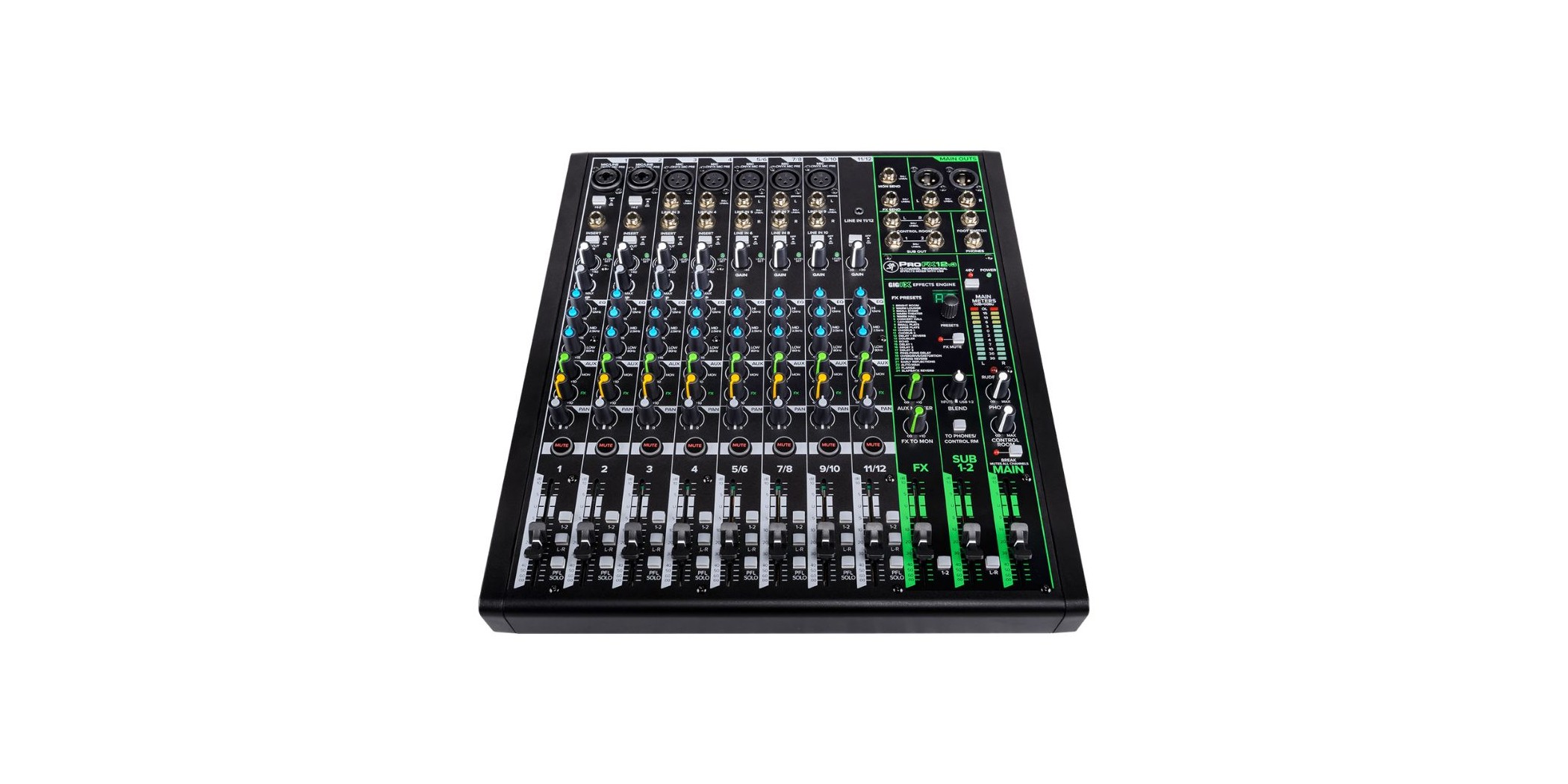Mackie 2051301-01 Profx12V3 12-Channel Mixer Effects Professional With ...