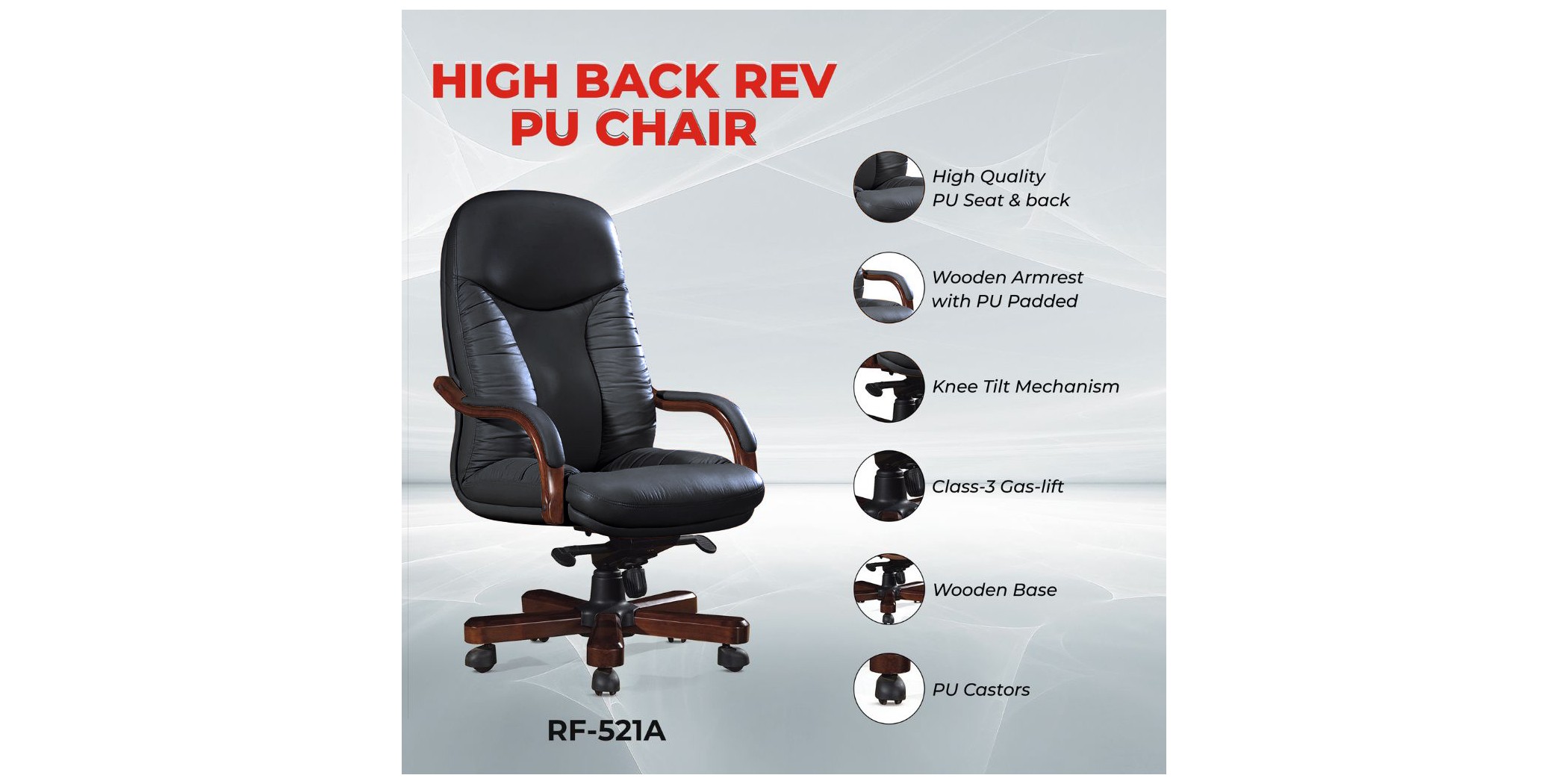 Stellar Aster High Back Chair Black