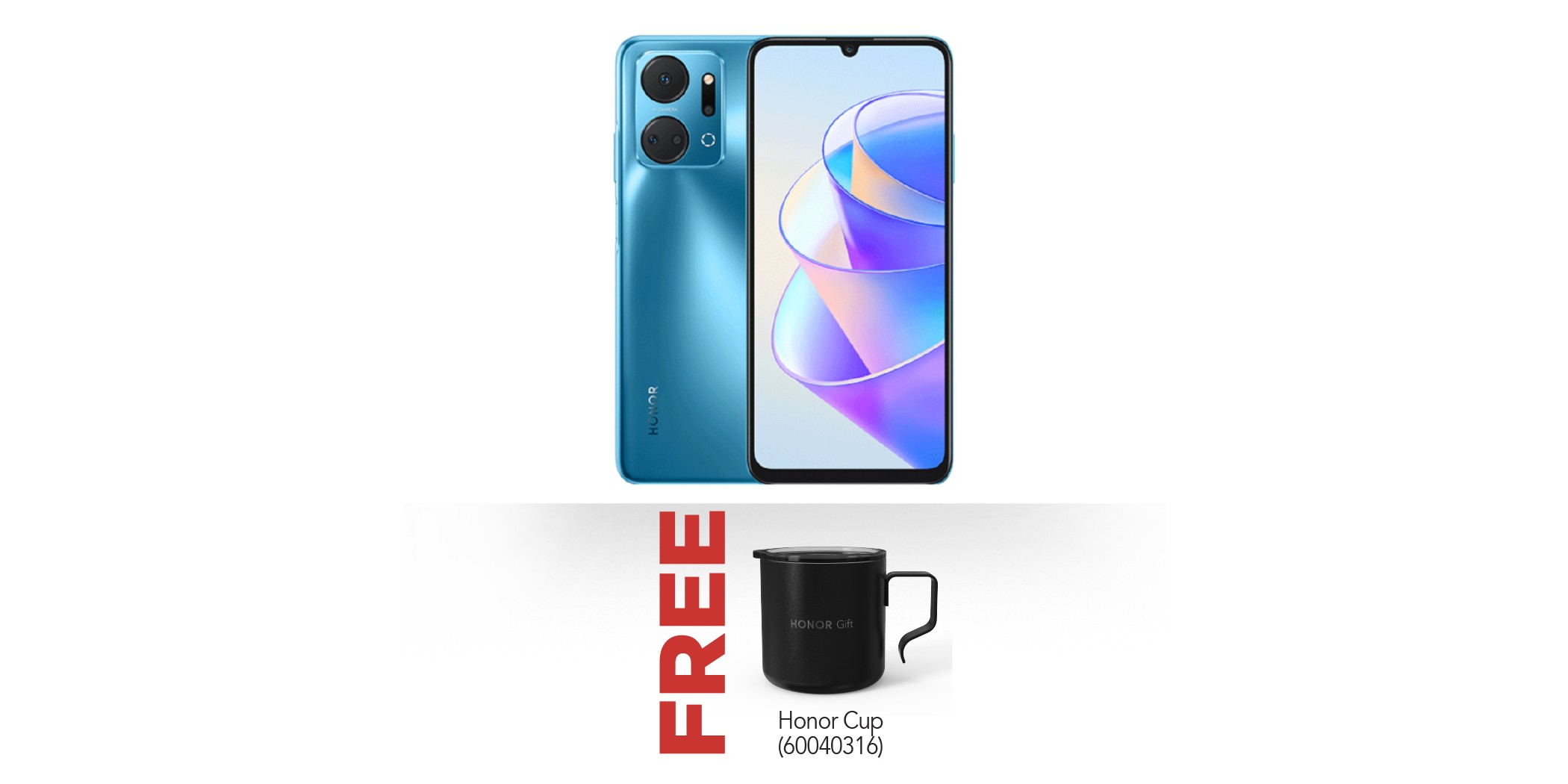 HONOR X7a Ocean Blue & Free Honor Cup