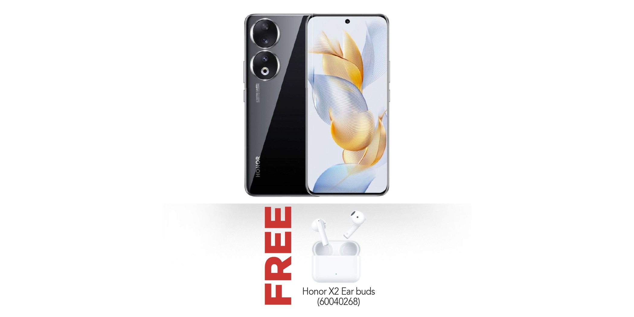 Honor 90 Black + Free Honor X2 Ear Buds White